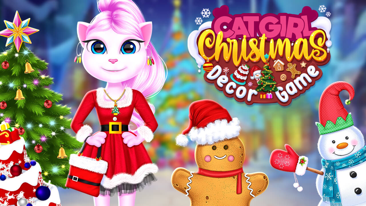 Cat Girl: Christmas Decor Game 🕹️ Juega gratis en Play123