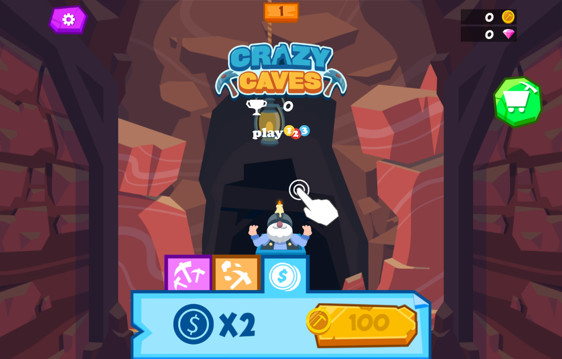 Crazy Caves 🕹️ Juega gratis en Play123